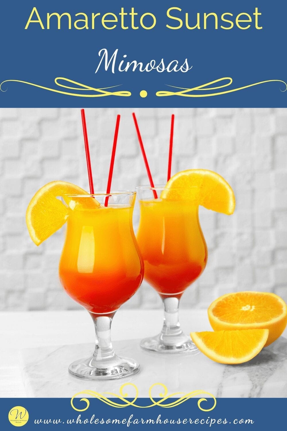 Amaretto Sunset Mimosas - Wholesome Farmhouse Recipes