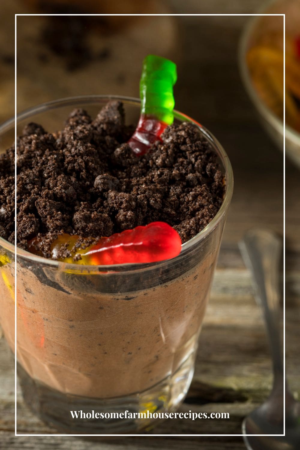 Halloween Dirt Cake Recipe with Gummy Worms - Wholesome Farmhouse Recipes