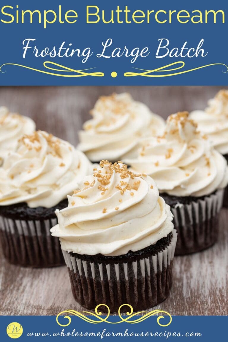 Simple Vanilla Buttercream Frosting Large Batch Recipe - Wholesome ...