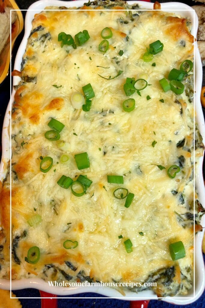 Cheesy Hot Baked Spinach Dip Recipe - Wholesome Farmhouse Recipes