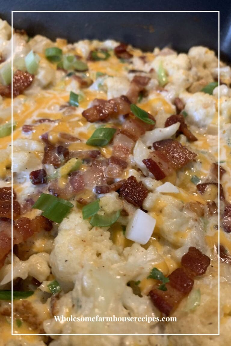 Loaded Cauliflower Casserole Side Dish Recipe - Wholesome Farmhouse Recipes