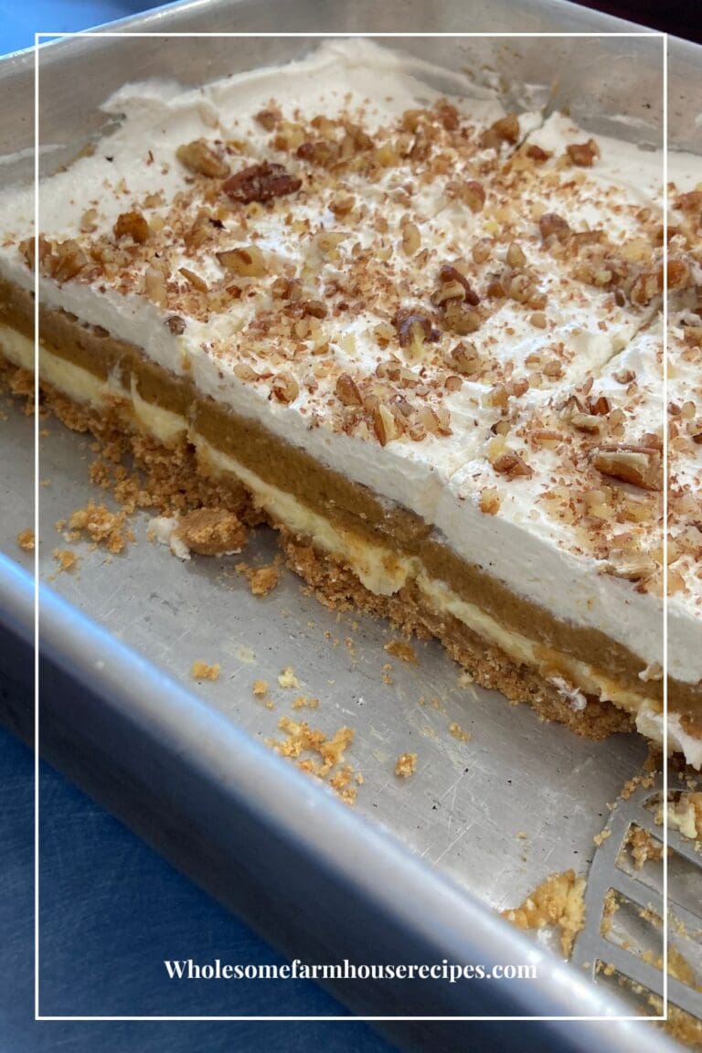 Homemade Layered Cream Cheese Pumpkin Torte Dessert - Wholesome ...