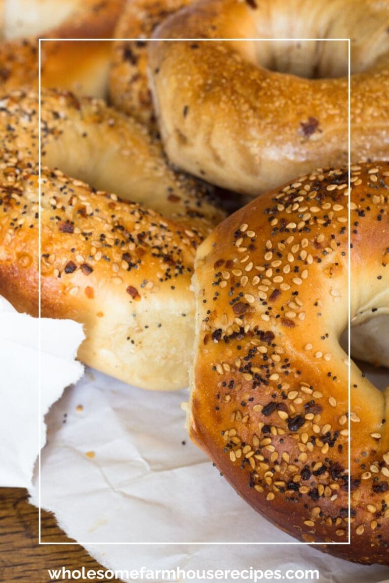 Hot and Fresh Homemade New York Style Everything Bagels - Wholesome Farmhouse Recipes