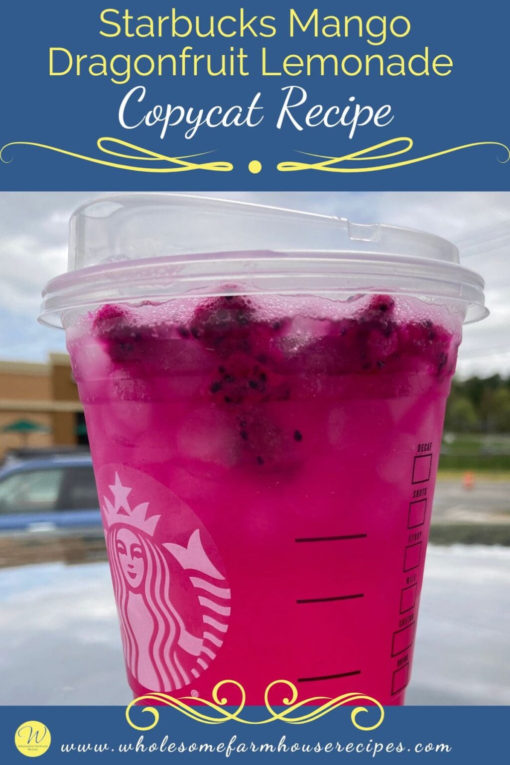 Starbucks Mango Dragonfruit Lemonade Copycat Recipe - Wholesome ...