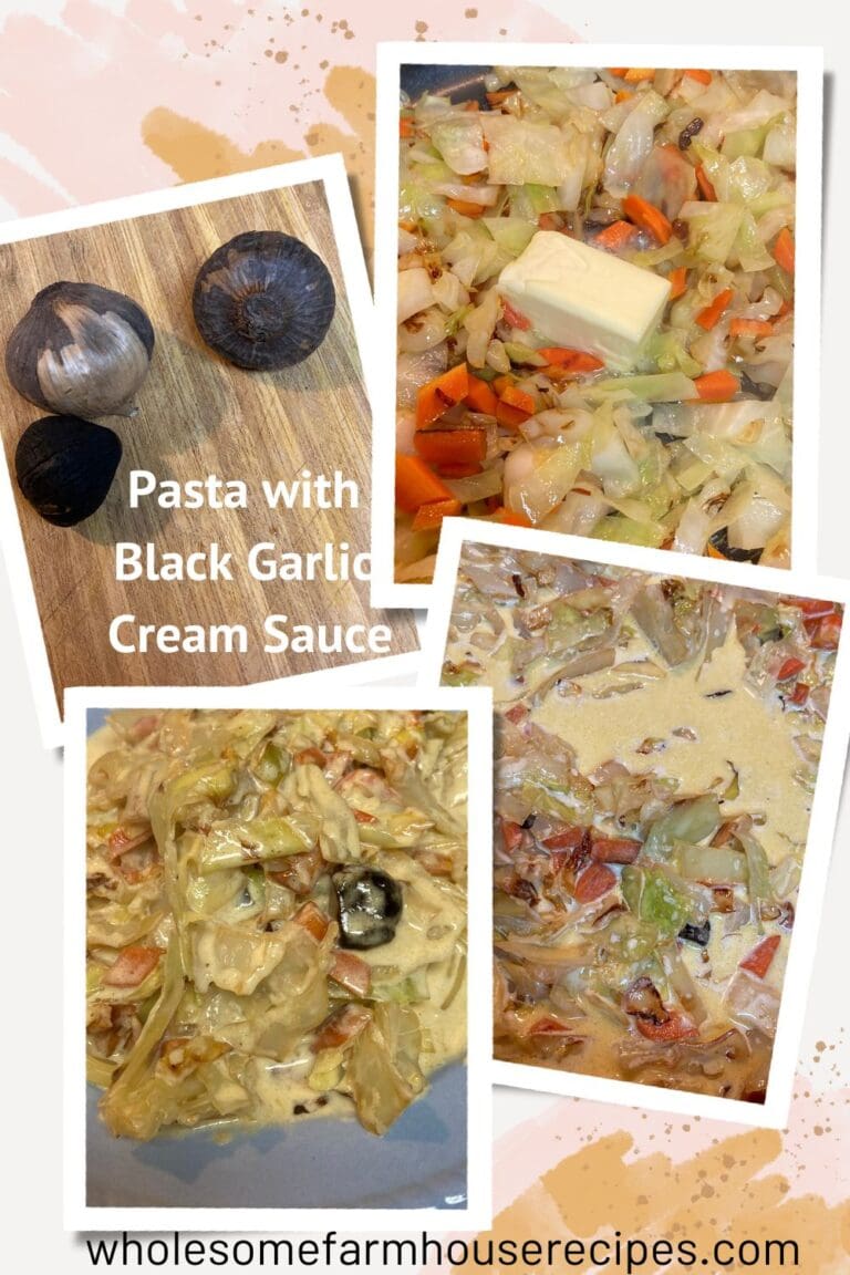 Creamy Black Garlic Butter Pasta with Vegetables Recipe - Wholesome ...