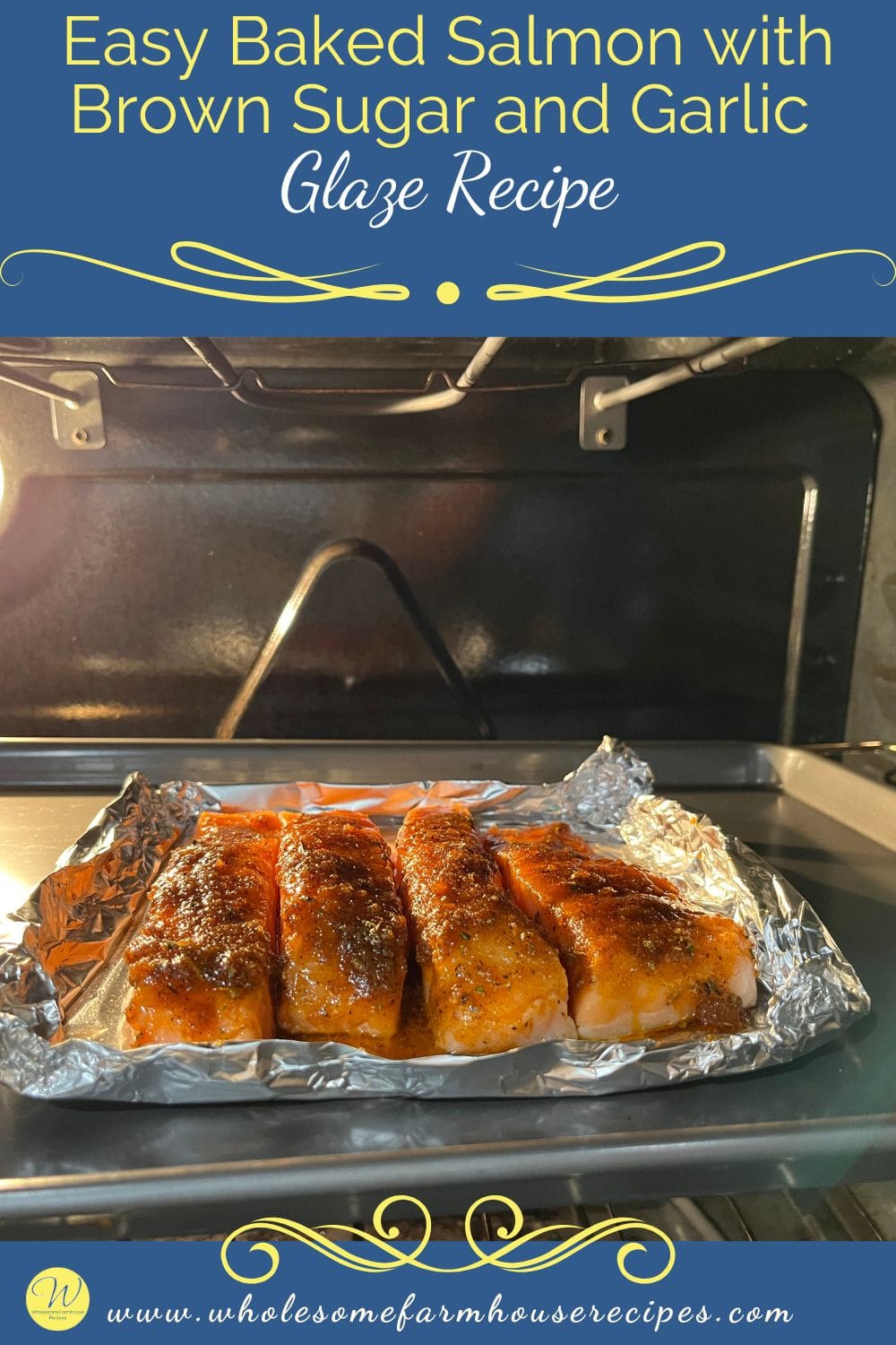 Easy Baked Salmon with Brown Sugar and Garlic Glaze Recipe - Wholesome ...