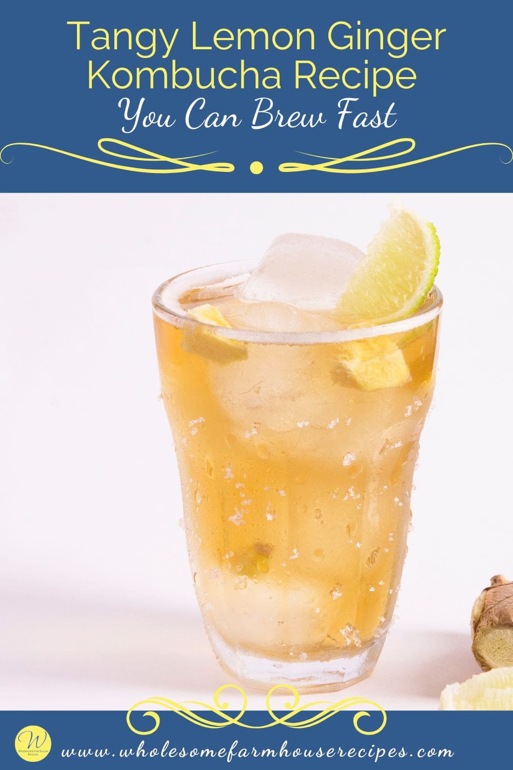 Tangy Lemon Ginger Kombucha Recipe You Can Brew Fast - Wholesome ...