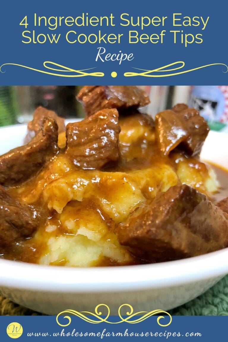 4 Ingredient Super Easy Slow Cooker Beef Tips Recipe - Wholesome ...