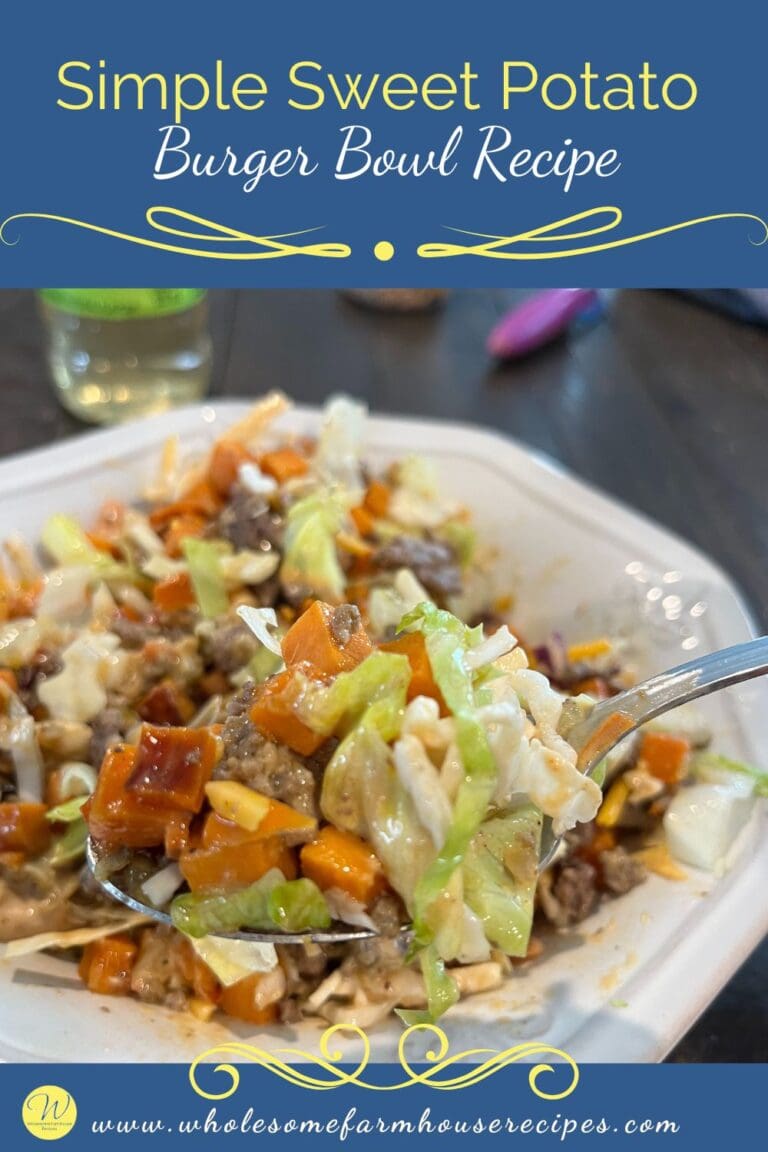 Simple Sweet Potato Burger Bowl Recipe - Wholesome Farmhouse Recipes