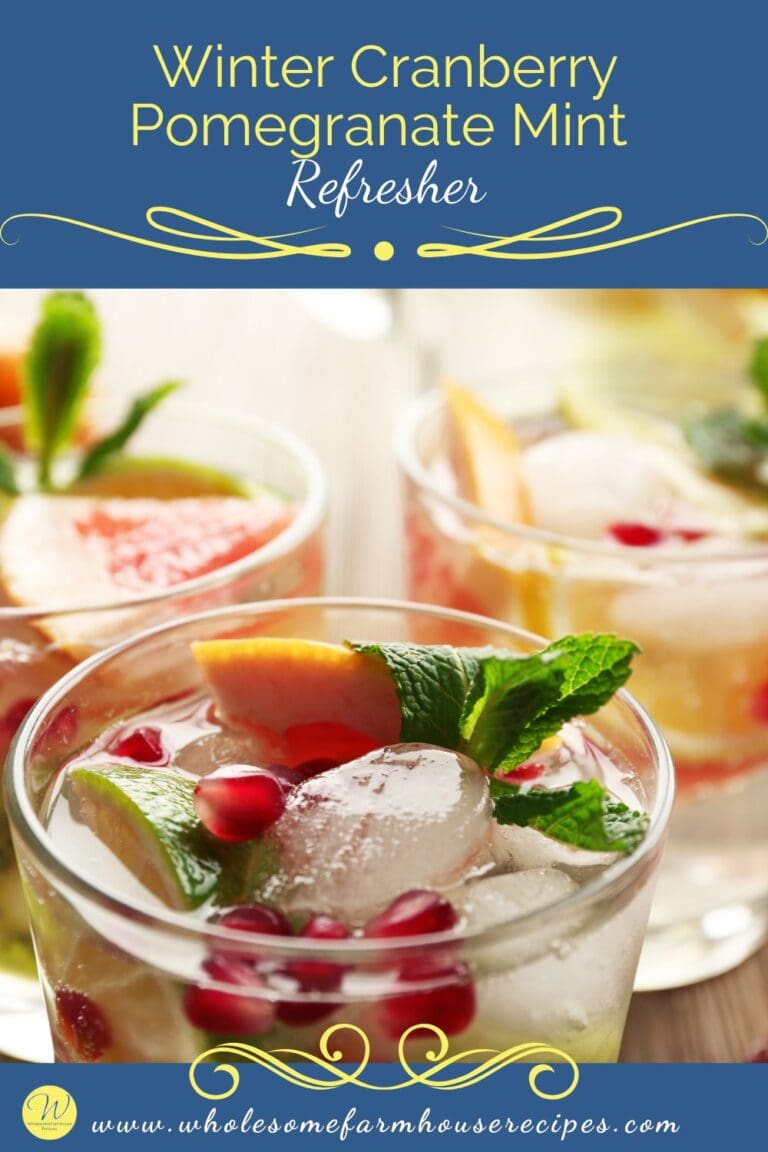 Winter Cranberry Pomegranate Mint Refresher - Wholesome Farmhouse Recipes