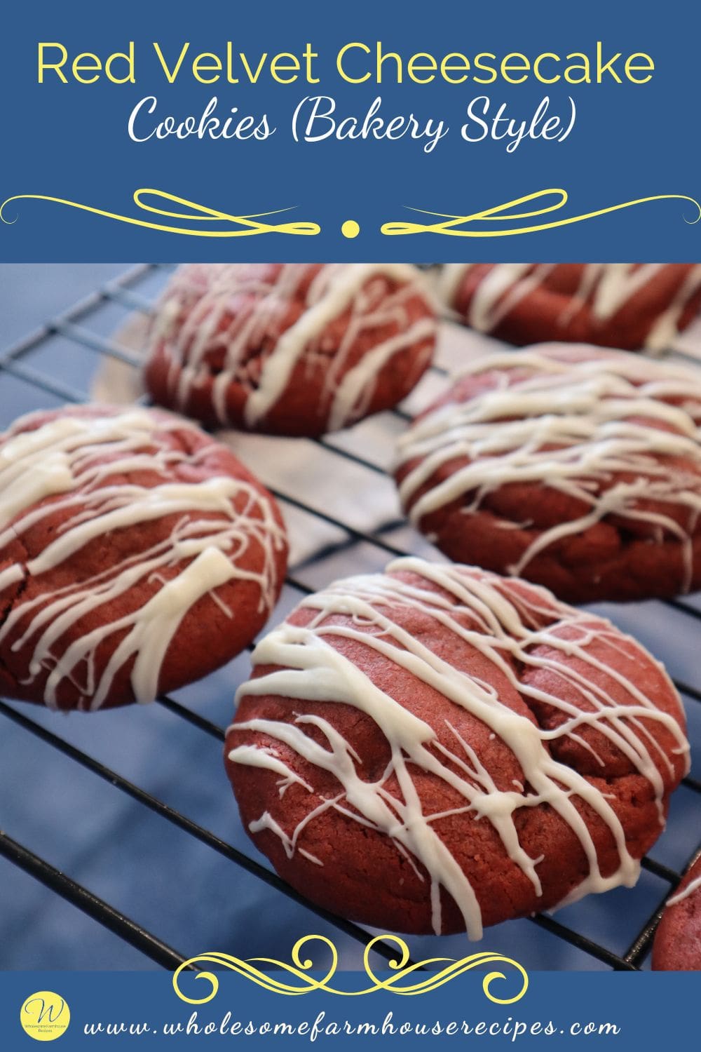 Red Velvet Cheesecake Cookies (Bakery Style) - Wholesome Farmhouse Recipes