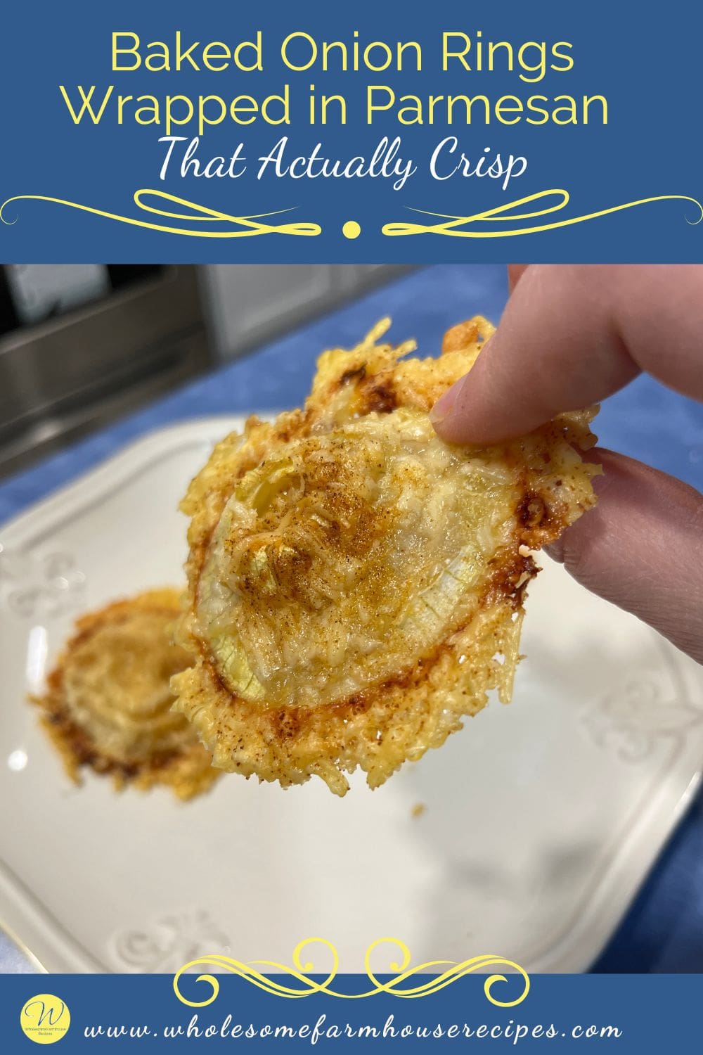 Baked Onion Rings Wrapped in Parmesan That Actually Crisp - Wholesome ...