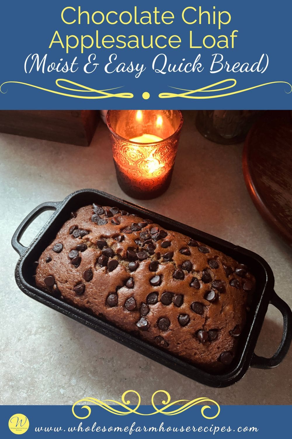 Chocolate Chip Applesauce Loaf (Moist & Easy Quick Bread) - Wholesome ...